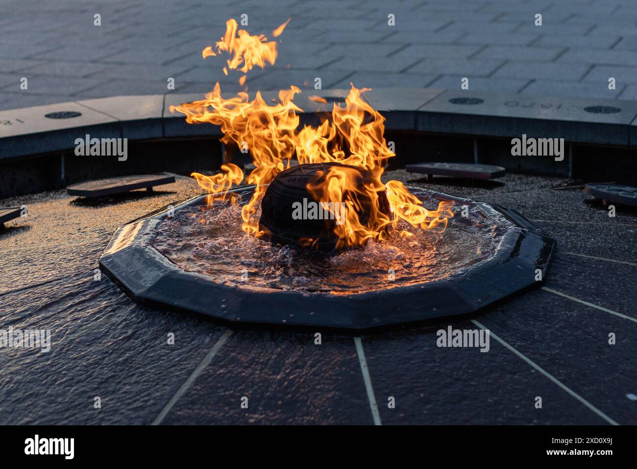 Ottawa, Canada - May 16, 2024: The Centennial Flame at Parliament Hill ...