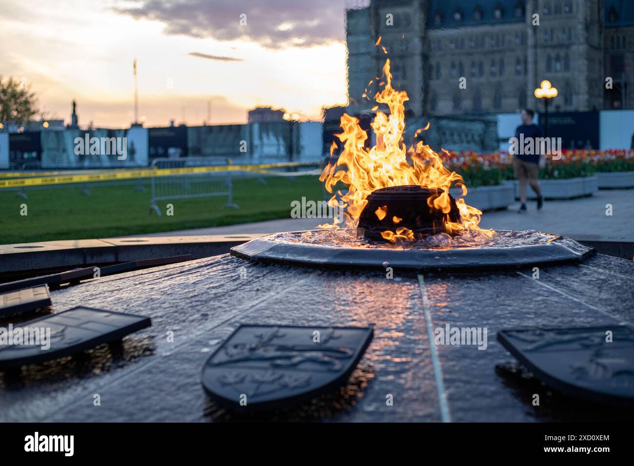 Ottawa, Canada - May 16, 2024: The Centennial Flame at Parliament Hill ...