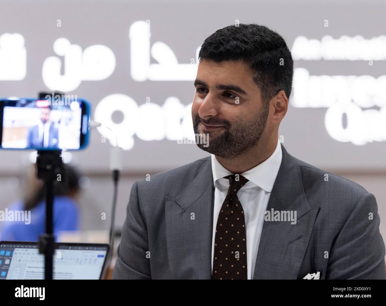 Toronto, Canada. 18th June, 2024. Invest Qatar's senior manager of ...