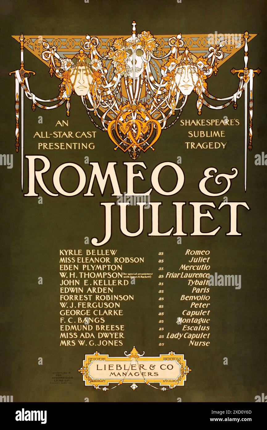 Romeo and Juliet, 1903 - Vintage Print Poster Stock Photo - Alamy