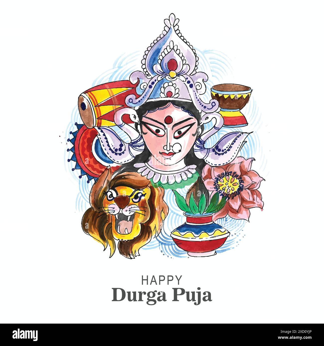 Happy durga puja subh Cut Out Stock Images & Pictures - Alamy