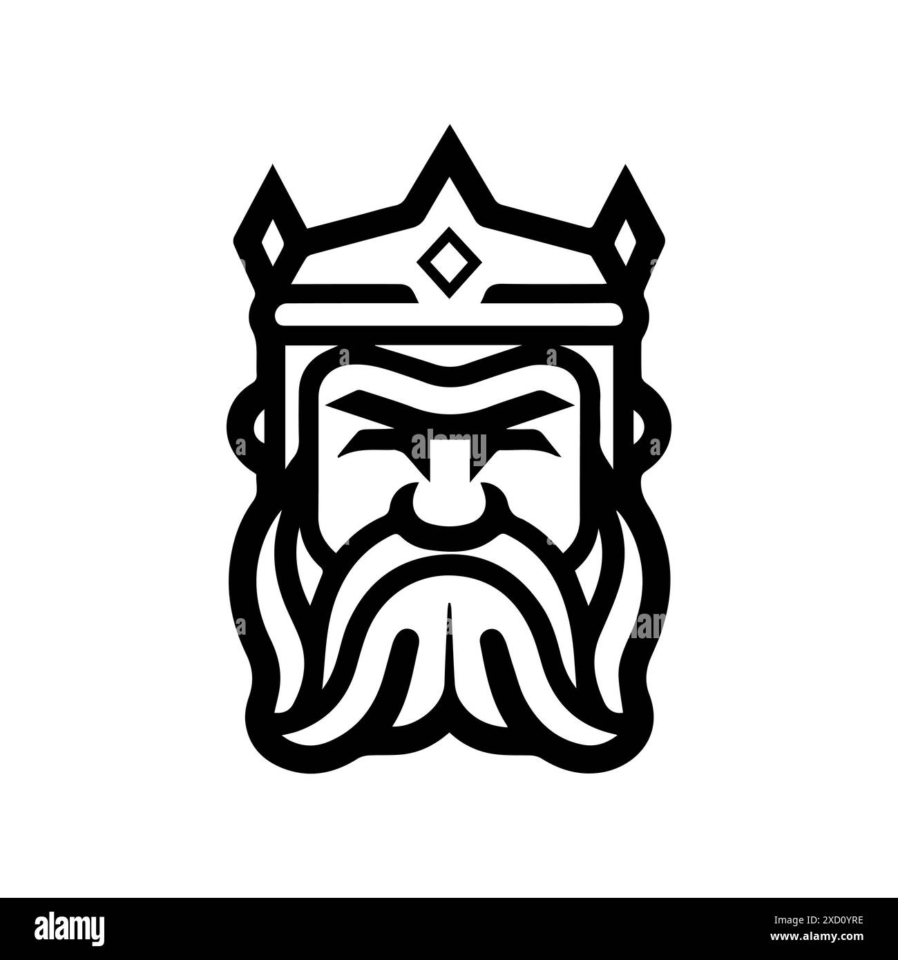 Viking logo or modern line icon. Vector line art and icon design with ...