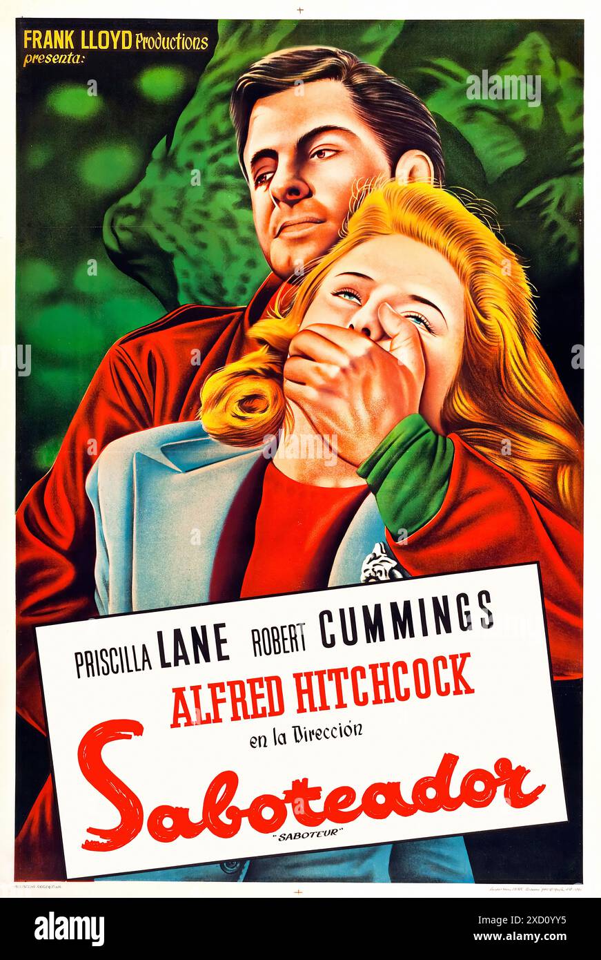 Hitchcock's Saboteador [Saboteur], Argentine Poster, 1942. - Vintage ...