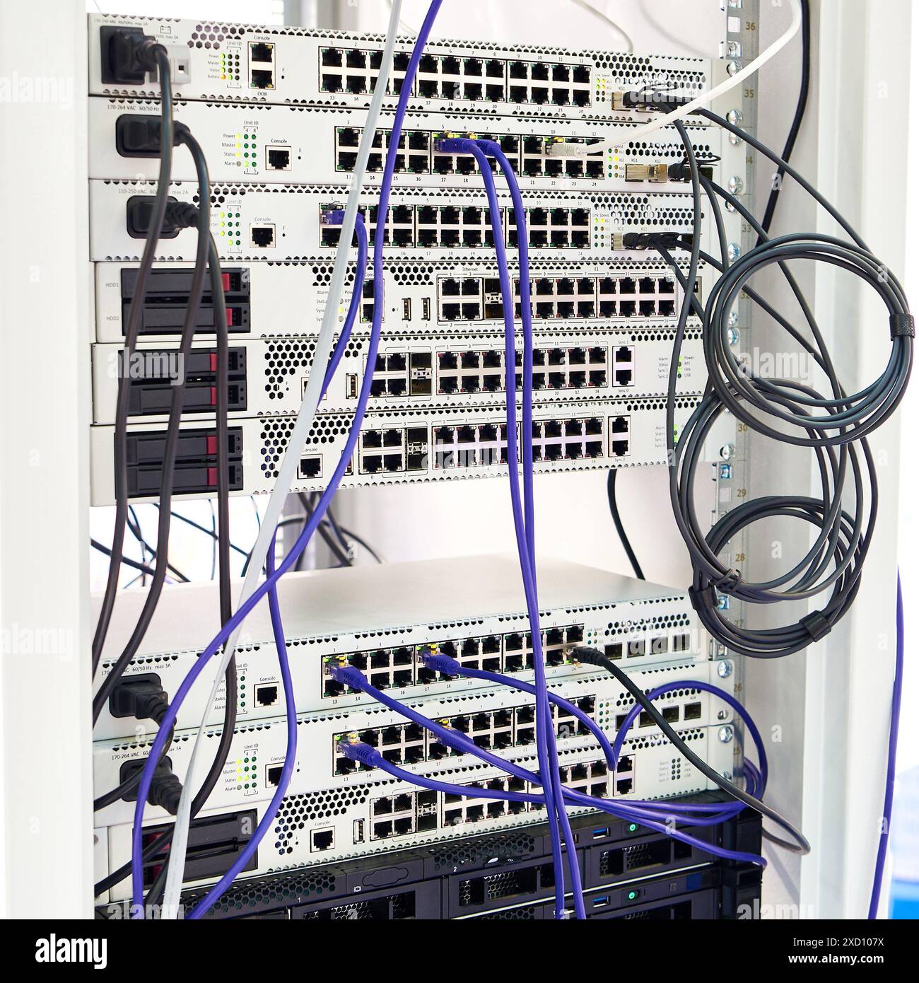 Network switches and digital automatic telephone exchanges Stock Photo ...