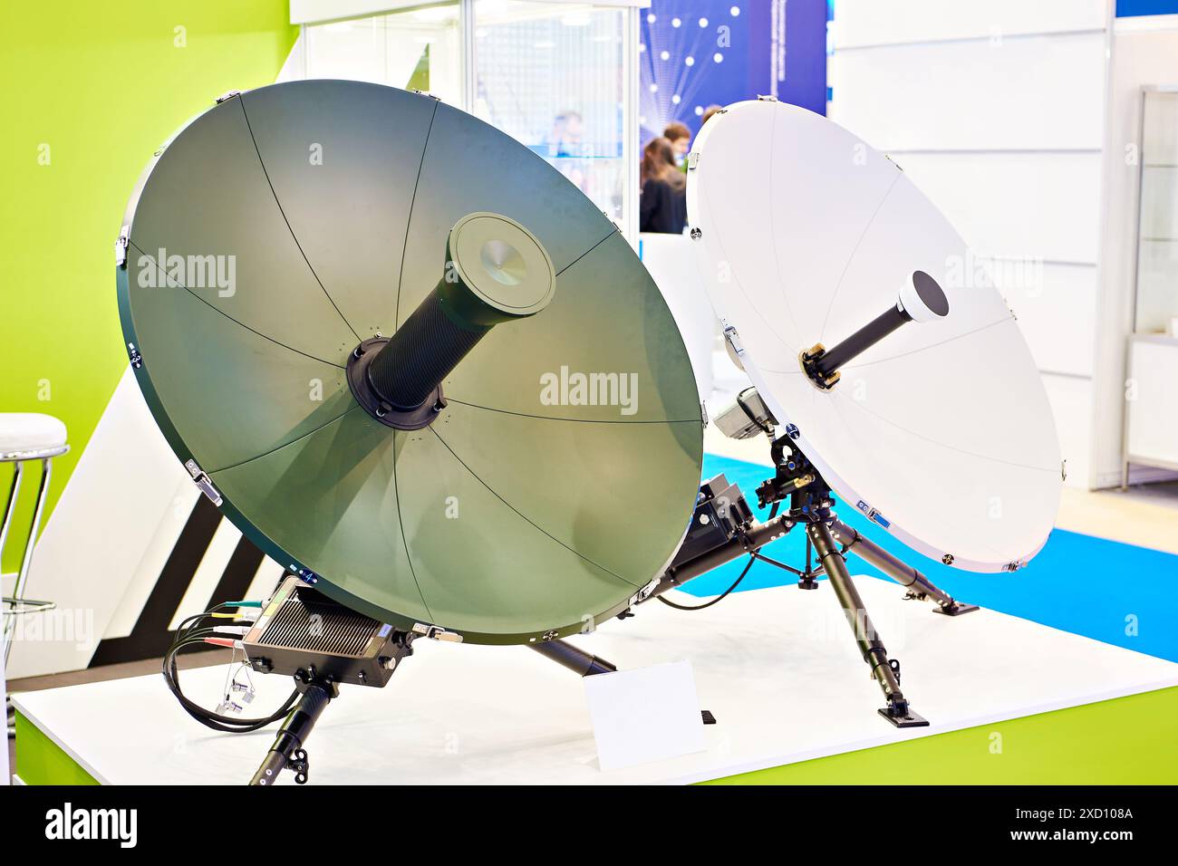 Antennas for mobile satellite communication stations on exhibition ...