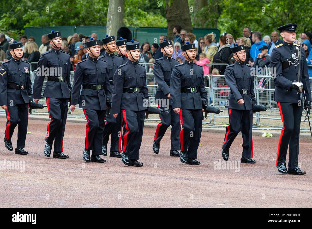 London 15th Jun 2024 The Gurka Regiment in the Trooping the Colour ...