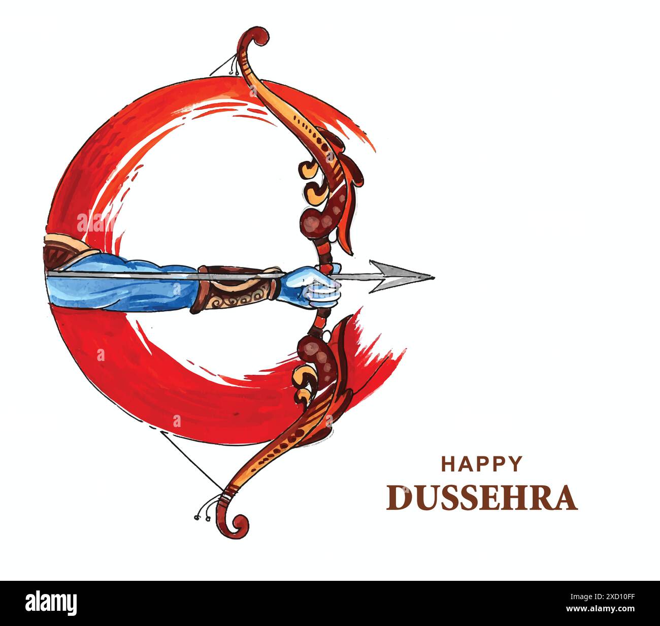 Illustration Of Bow And Arrow In Happy Dussehra Festival Of India Stock