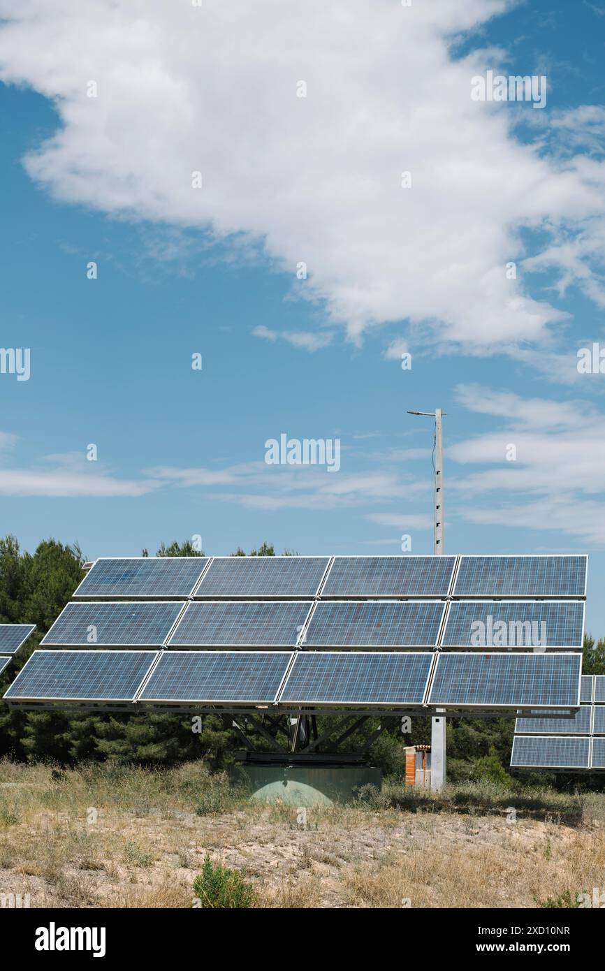 Solar farm for electricity production with photovoltaic panels Stock ...