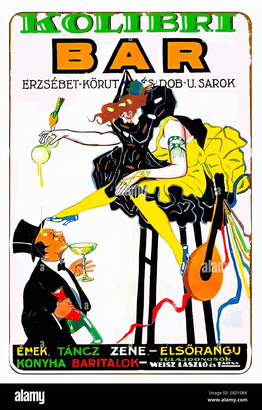 Kolibri Bar, Erzsébet-Körut és Dob-U. Sarok, c. 1920s - Vintage ...