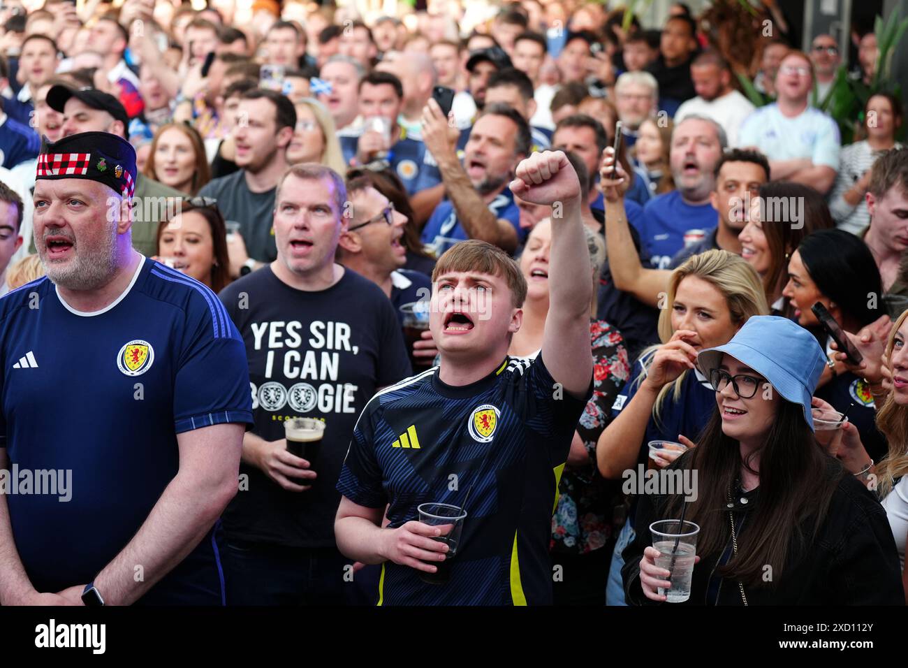 Scotland fans at the Euro 2024 FanPark at the BAaD in Glasgow before ...