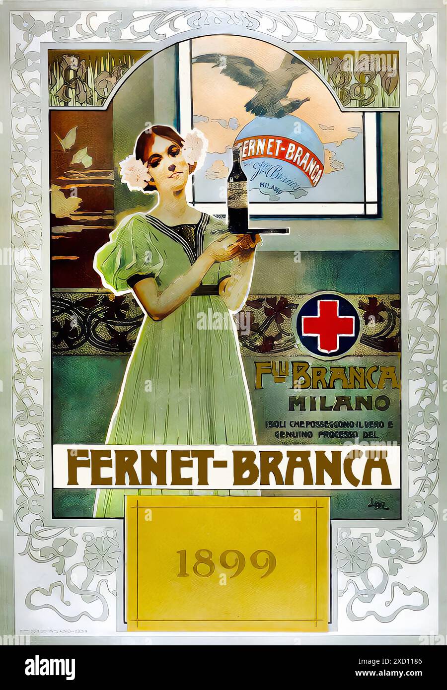 Fernet-Branca 1899. - Vintage Advertising Print Poster Stock Photo - Alamy