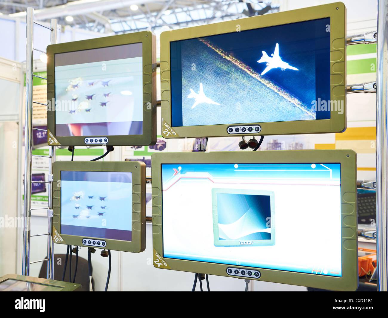 Protected military industrial LCD monitors on display Stock Photo - Alamy