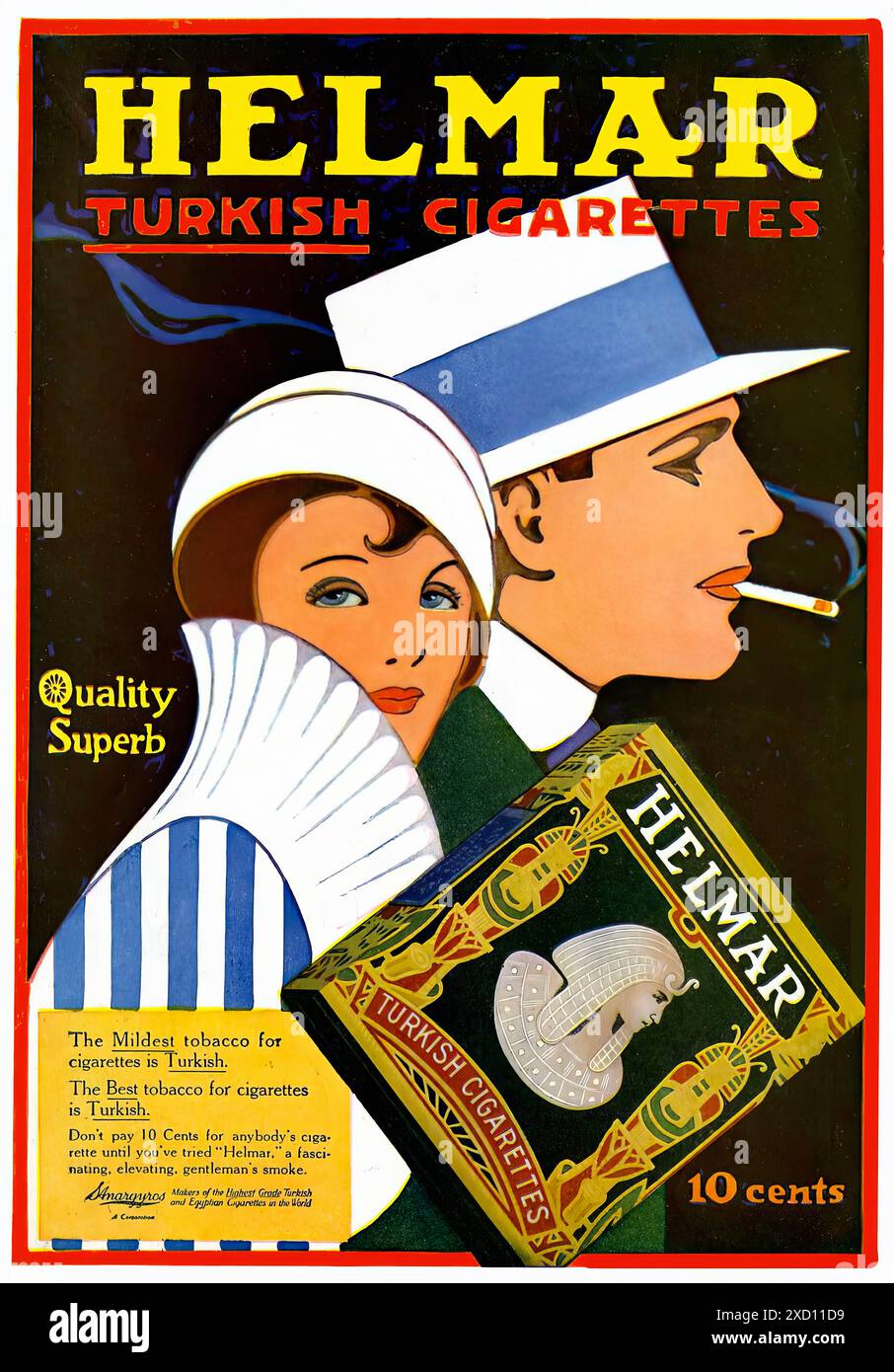 Helmar Turkish Cigarettes, 1915. - Vintage Print Poster Stock Photo - Alamy