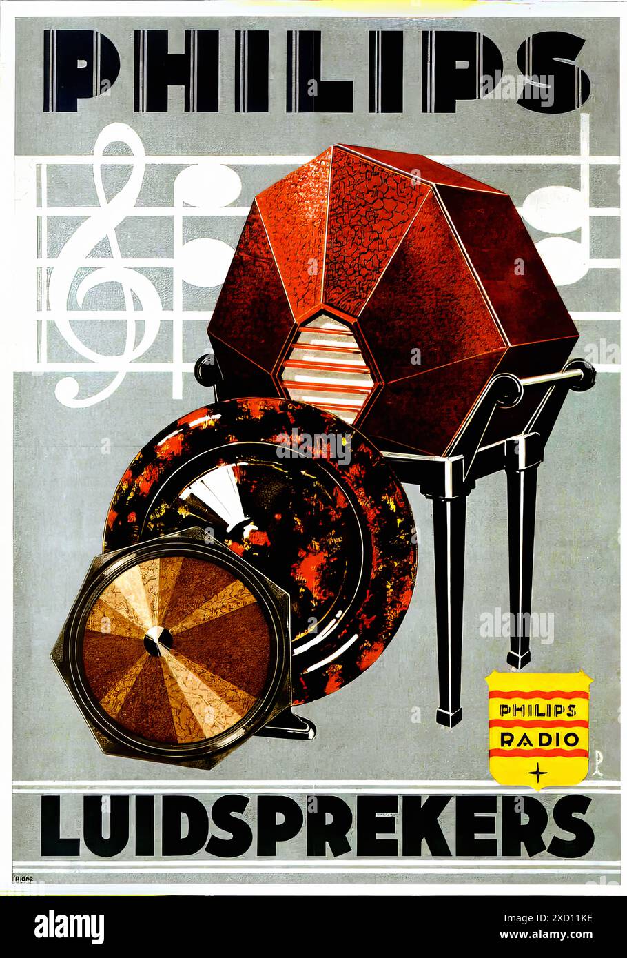 Philips Luidsprekers - Vintage Advertising Print Poster Stock Photo - Alamy