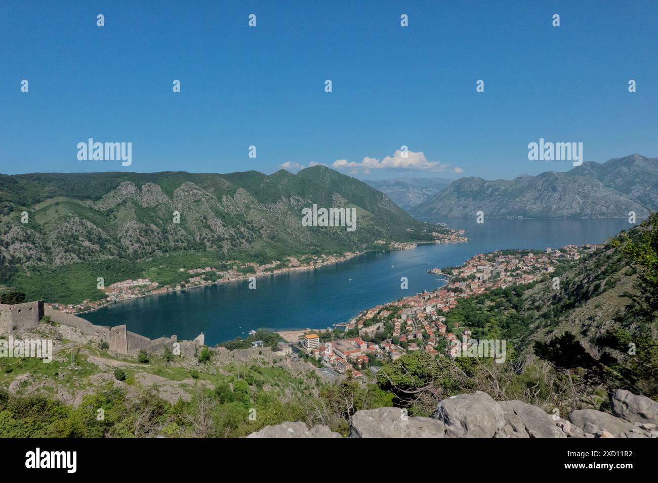 View of the UNESCO World Heritage Kotor Bay and fort from the Kotor ...