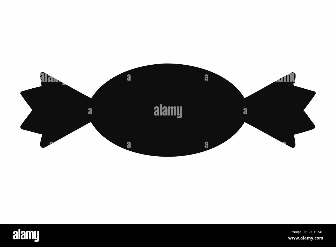 Black silhouette of a candy. Isolated on white backdrop. Simple design ...