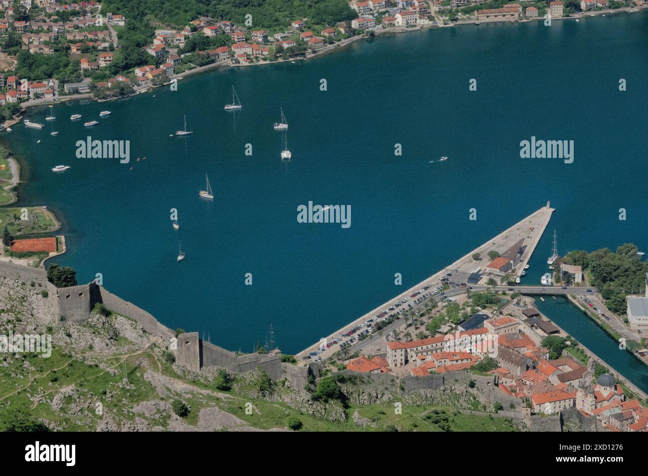 View of the UNESCO World Heritage Kotor Bay and fort from the Kotor ...