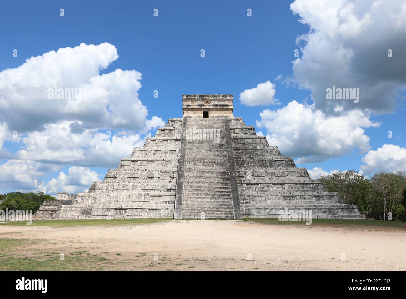 An Ancient Chichen Itza Pyramid located in Yucatan Mexico. Front view ...