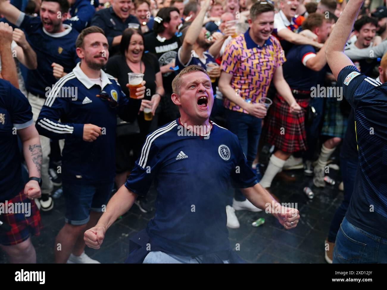 Scotland fans celebrate after Scotland's Scott McTominay scores the ...
