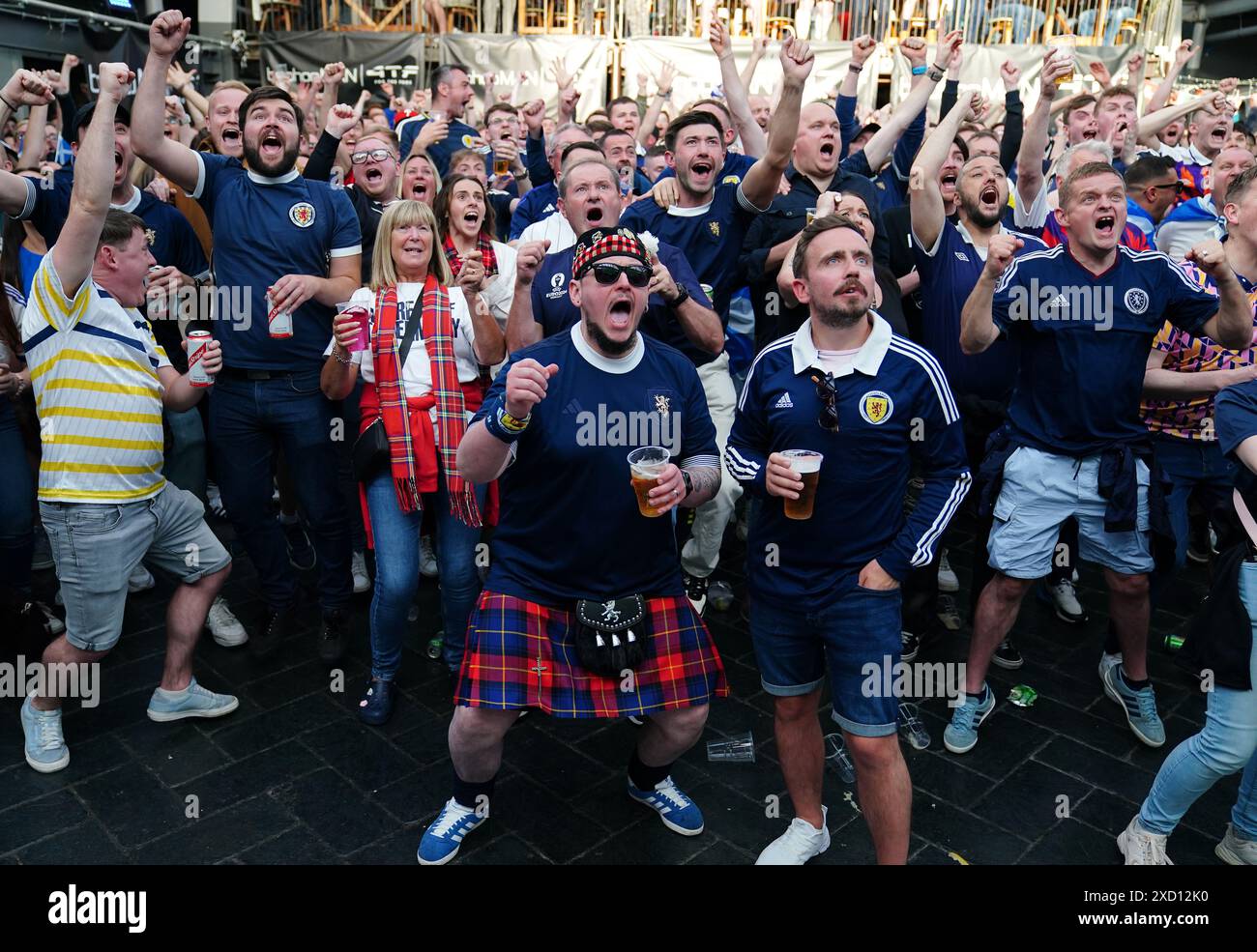 Scotland fans celebrate after Scotland's Scott McTominay scores the ...