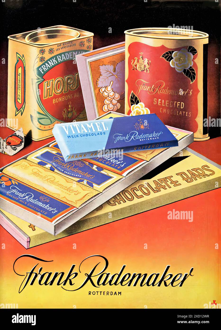 Frank Rademaker Chocolates, Rotterdam. - Vintage Advertising Print ...
