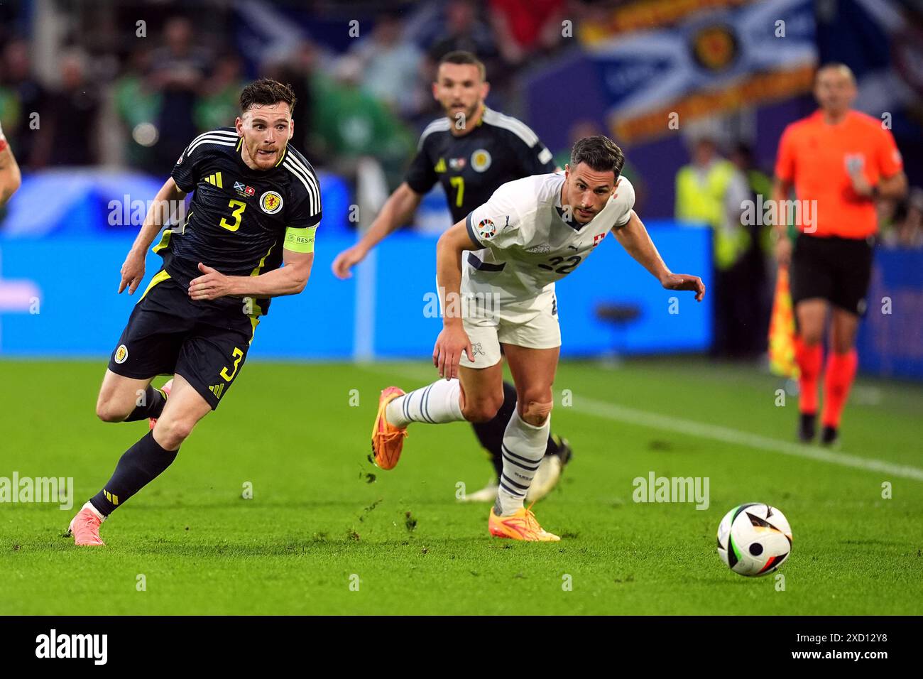 Scotland's Andrew Robertson and Switzerland's Fabian Schar (right ...