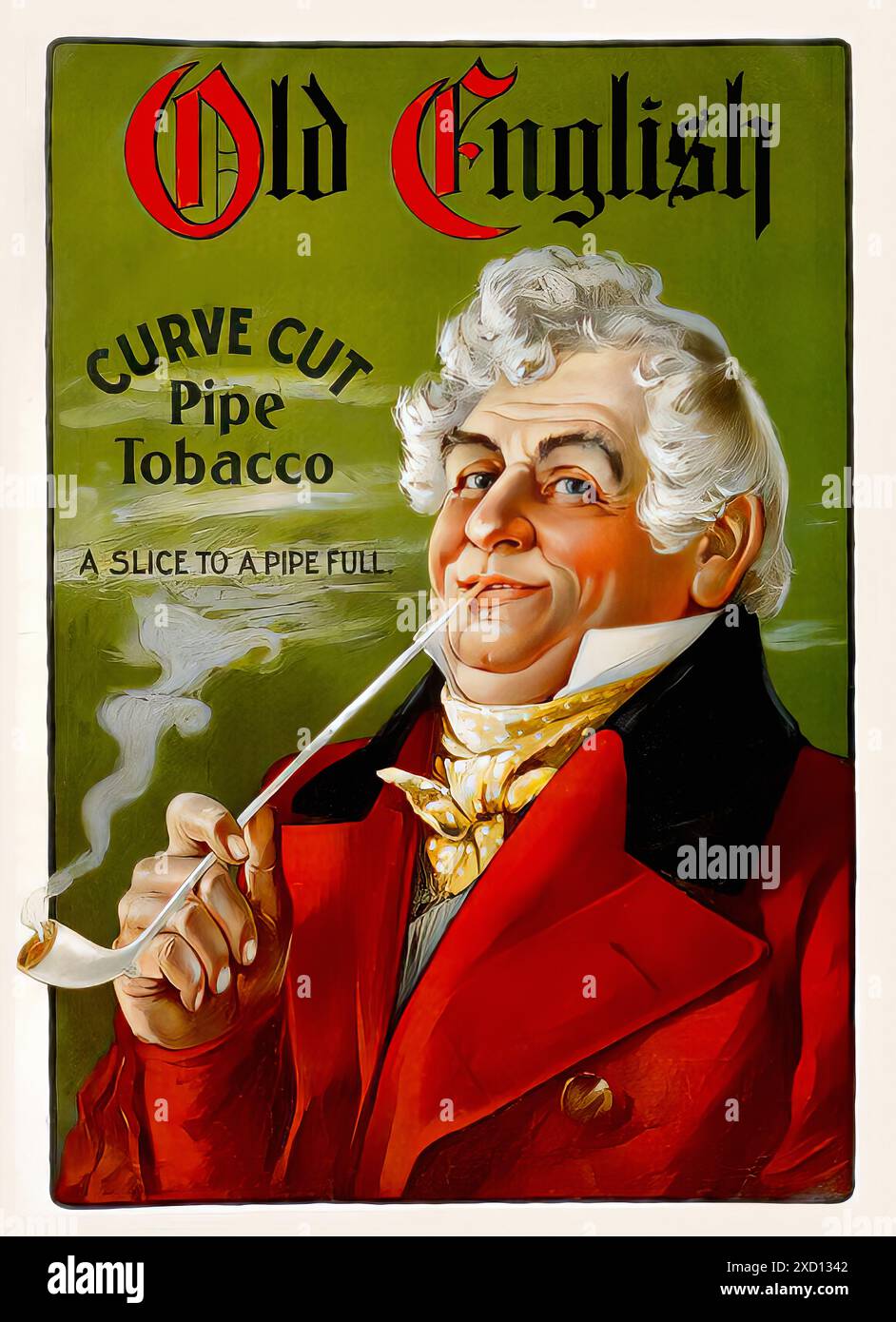 Old English Curve Cut Pipe Tobacco, 1899. - Vintage Advertising Print ...