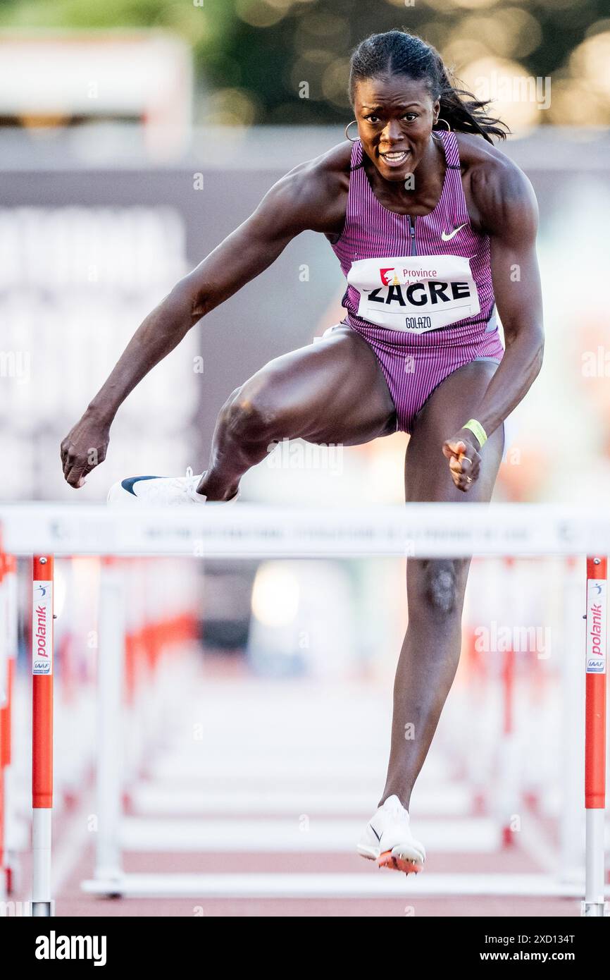 Liege, Belgium. 19th June, 2024. Belgian Anne Zagre pictured in action ...