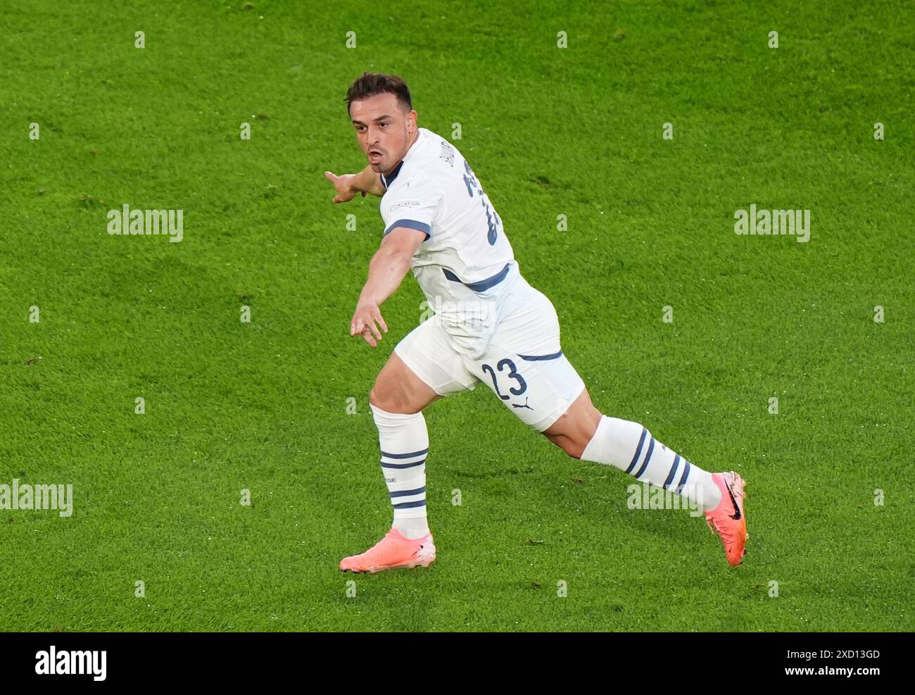 Switzerland's Xherdan Shaqiri celebrates scoring their side's first ...