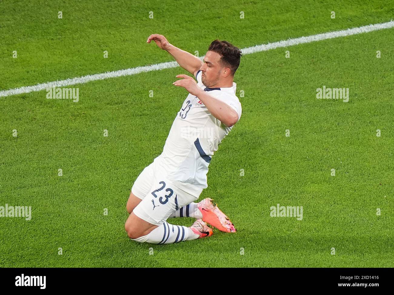 Switzerland's Xherdan Shaqiri celebrates scoring their side's first ...