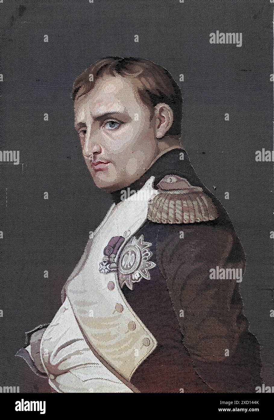 Woven portrait of Napoleon I (1769-1821) of France mid- 19th century ...