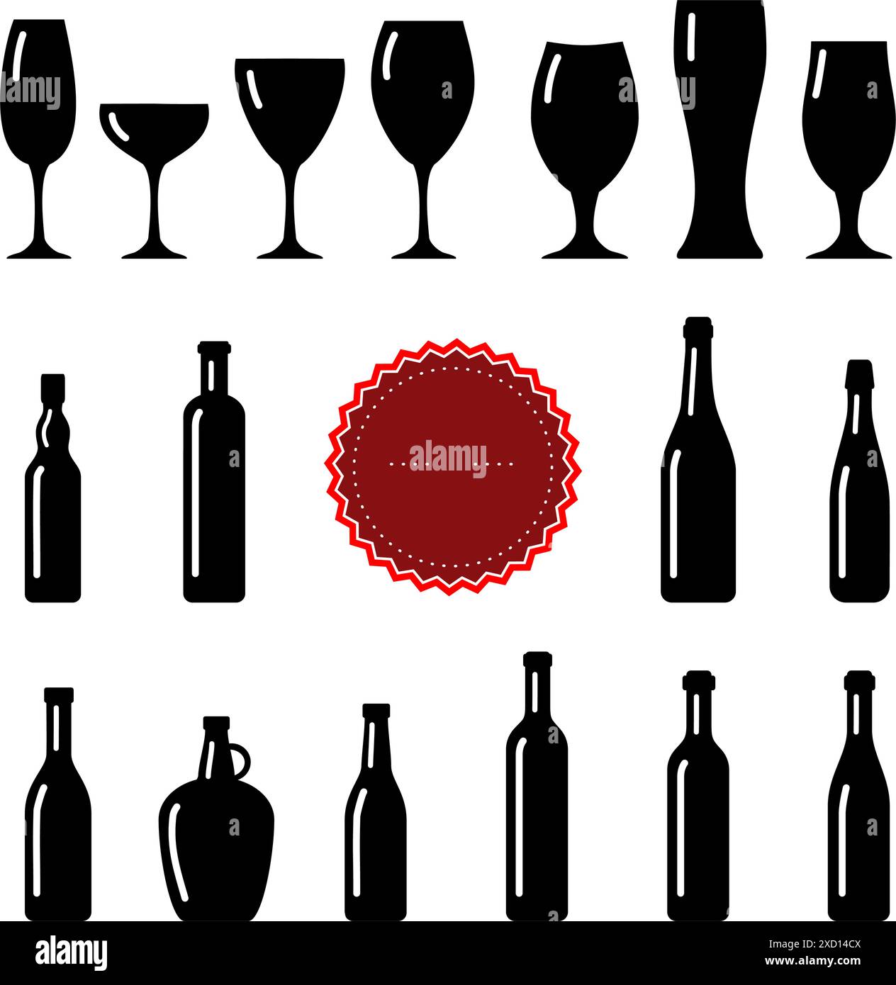Beer glasses bottles icon Cut Out Stock Images & Pictures - Alamy