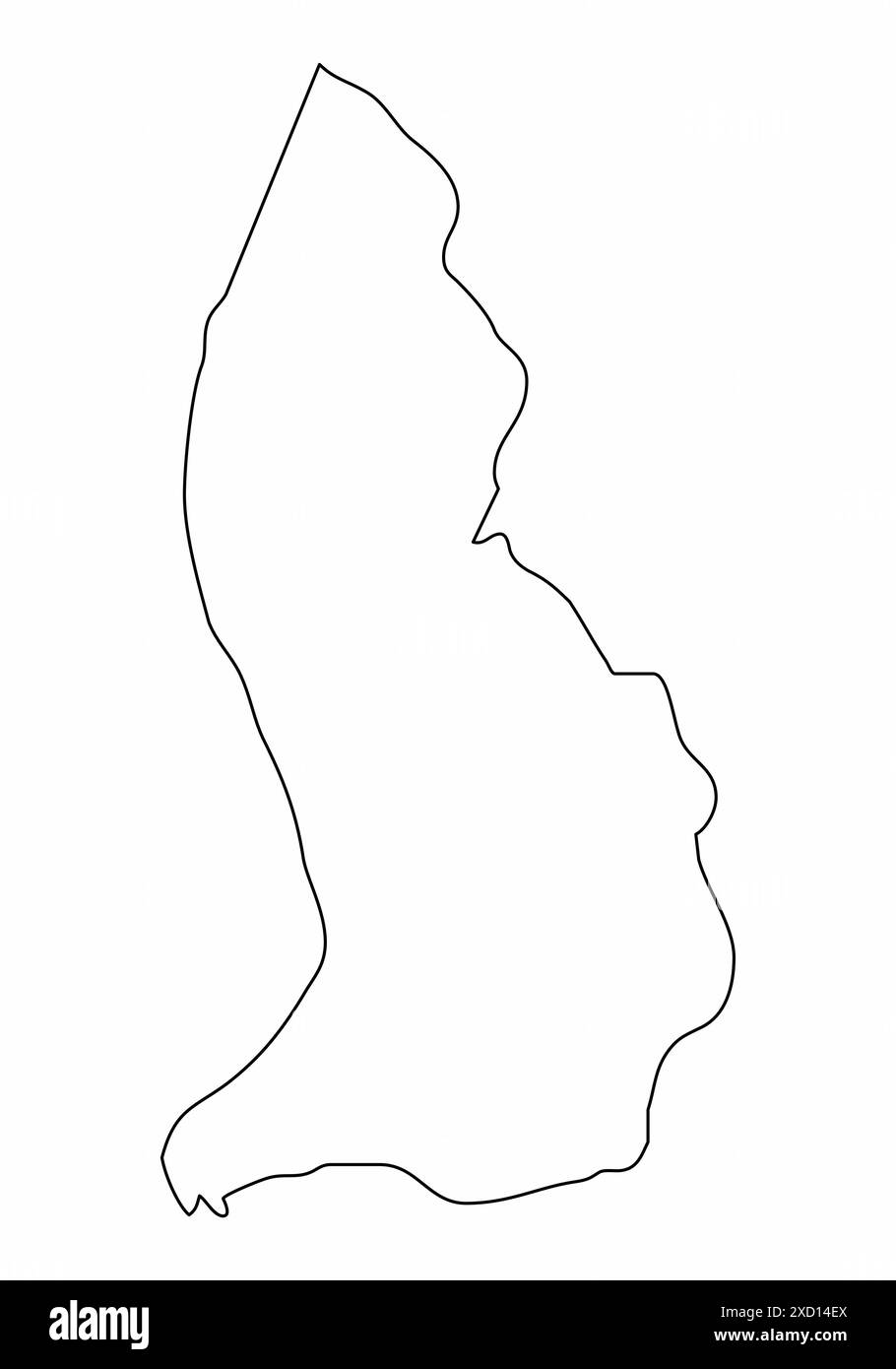 Liechtenstein outline map isolated on white background Stock Vector ...