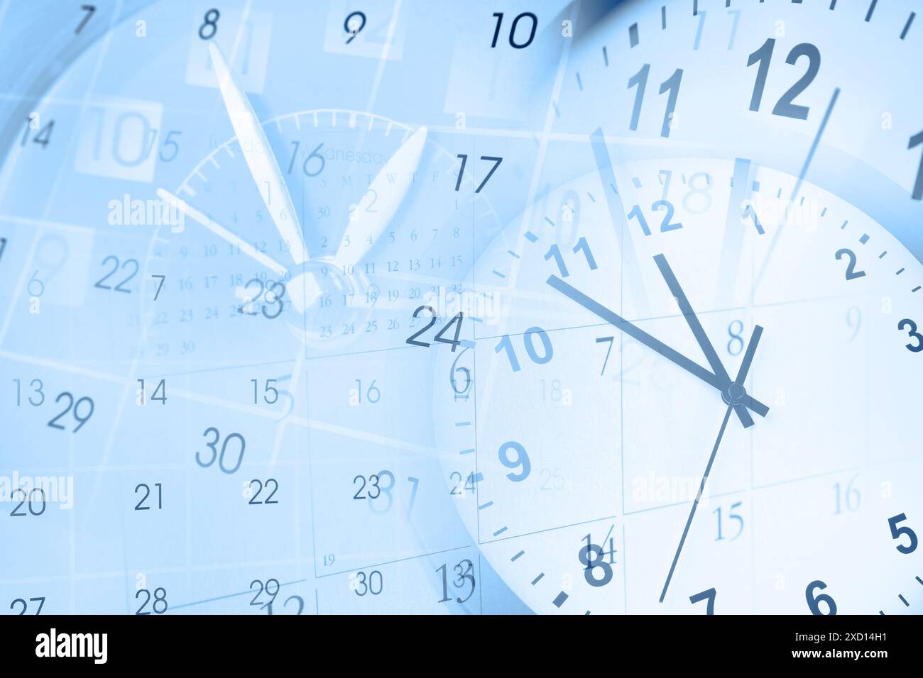 Clocks and calendars blue time composite time management Stock Photo ...