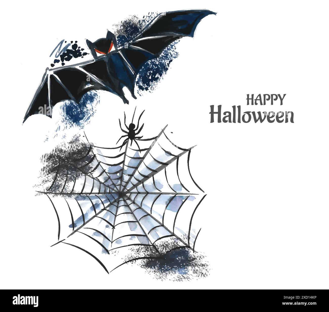 Hand draw halloween card design Stock Vector Image & Art - Alamy