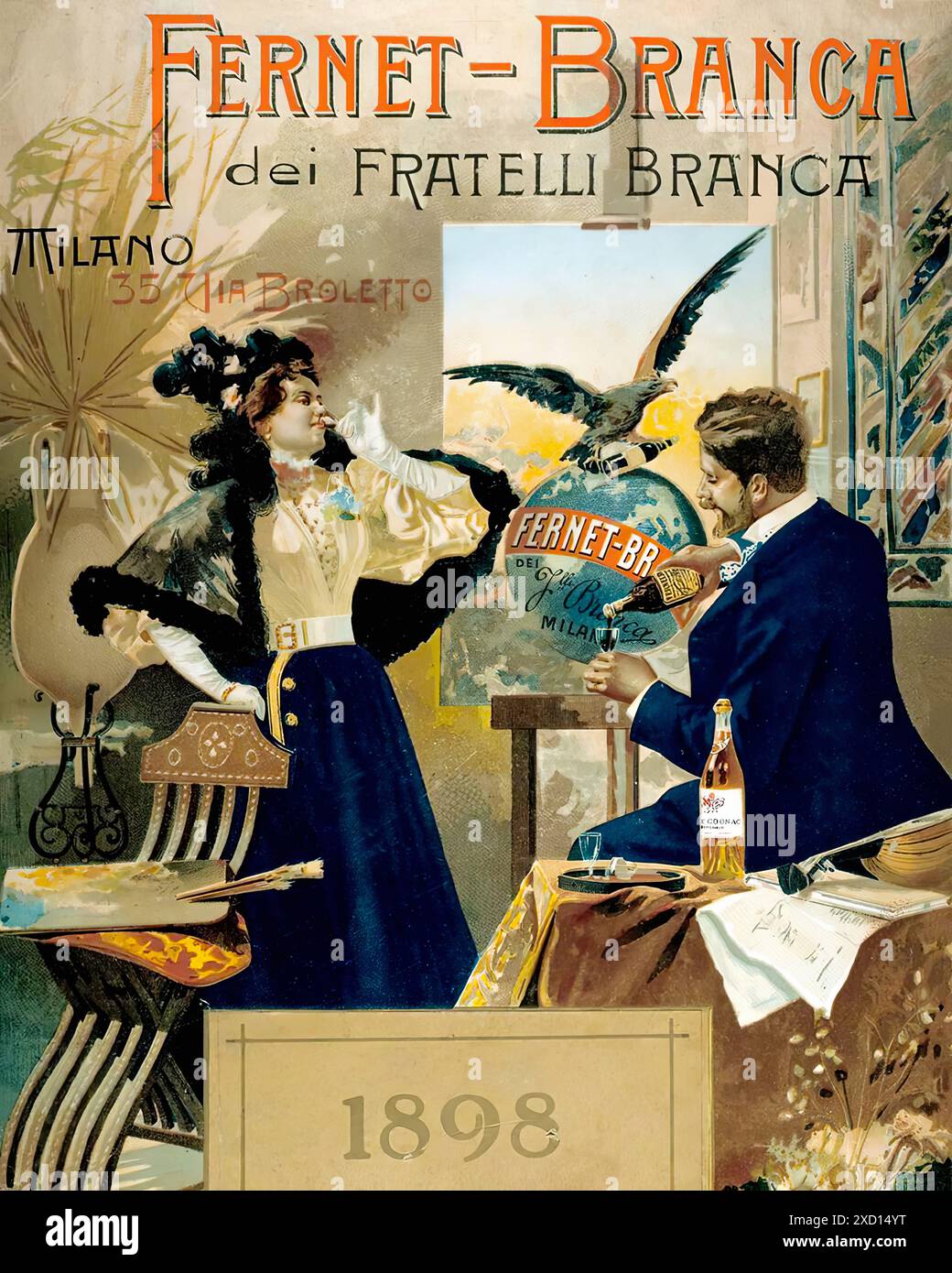 Fernet-Branca dei Fratelli Branca 1898 - Vintage Advertising Print ...