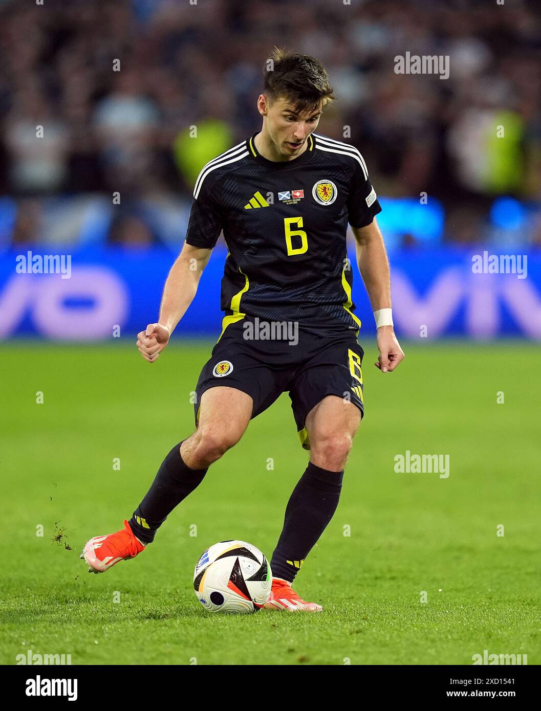 Scotland's Kieran Tierney during the UEFA Euro 2024 Group A match at ...