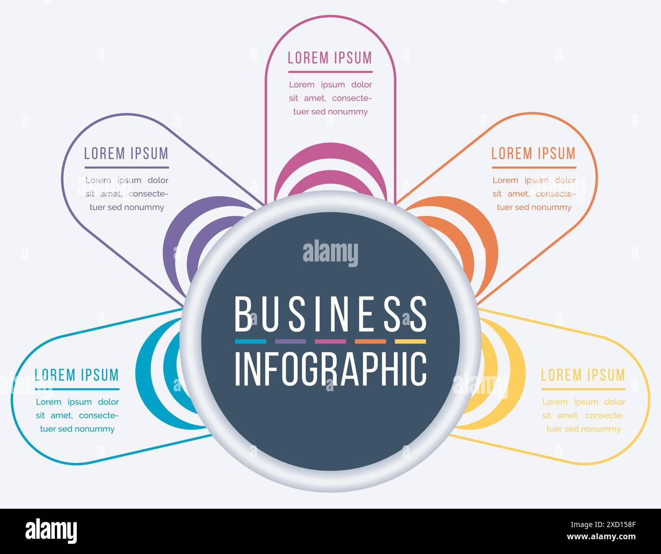 Infographic design 5 Steps, objects, elements or options business ...