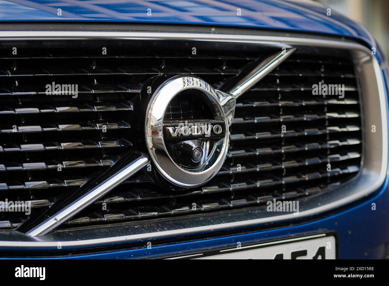 Volvo logo sign of the Swedish car brand. Manufacturer of high quality ...