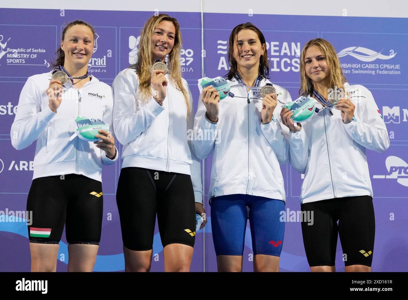 From left: winners Hungary's Panna Ugrai, Petra Senanszky, Minna ...
