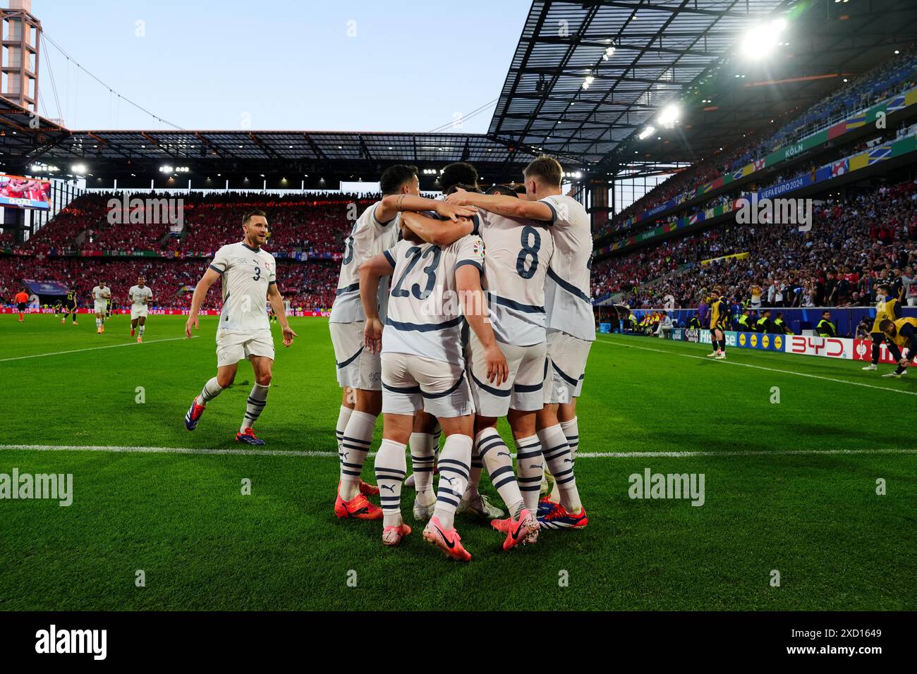 Switzerland's Xherdan Shaqiri celebrates with team-mates after scoring ...