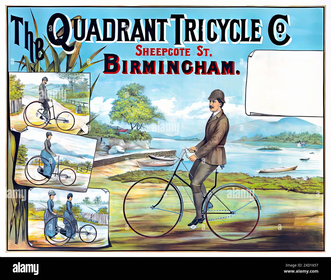 The Quadrant Tricycle Co., Birmingham. - Vintage Bike Advertising Print ...