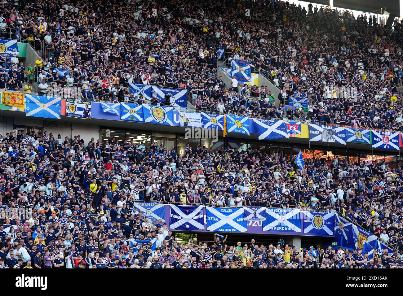 Scotland fans in the stands during the UEFA Euro 2024 Group A match at ...