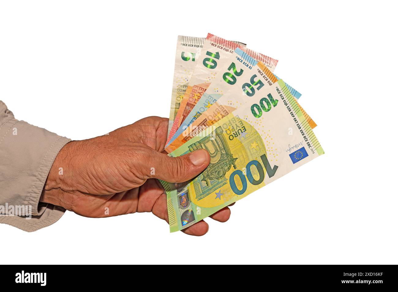 Woman give cash euro money hi-res stock photography and images - Alamy