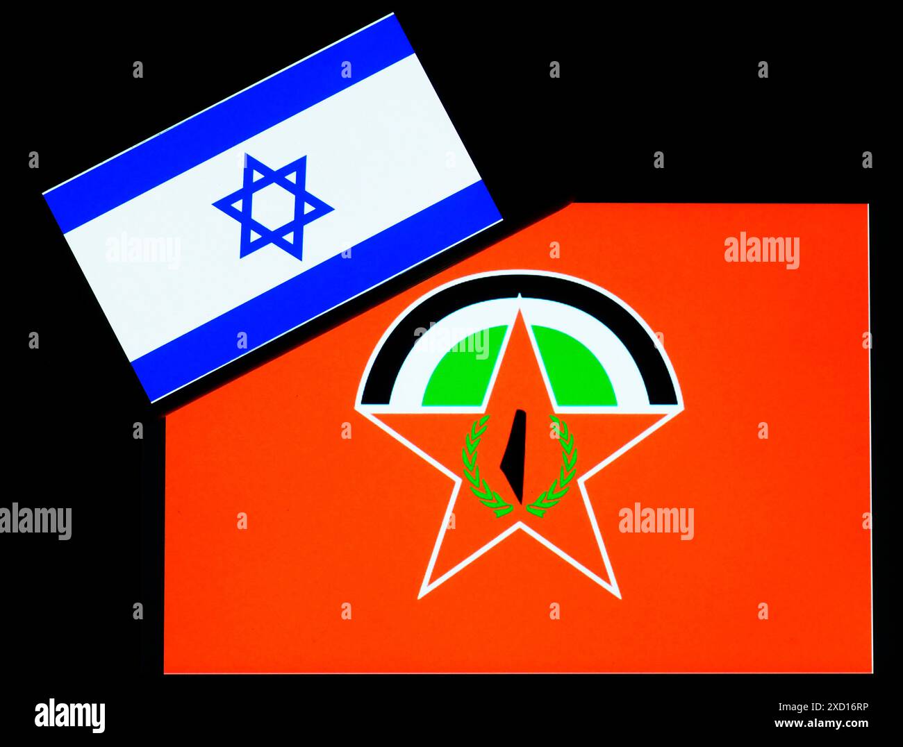 In this photo illustration, An Israel Flag seen displayed on a ...
