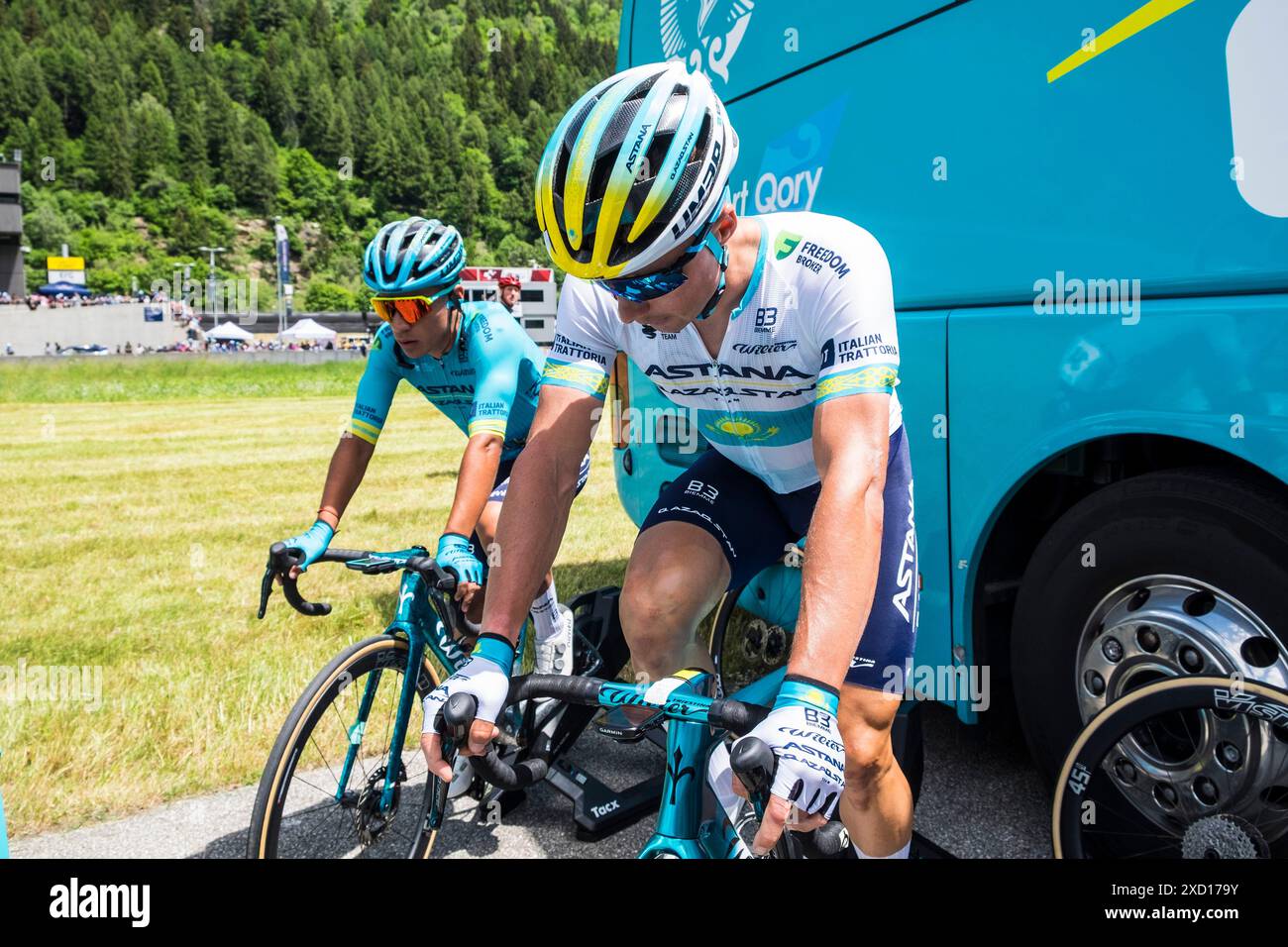 Switzerland, Canton Ticino, Tour de Suisse 2024, Ambri, Astana team ...