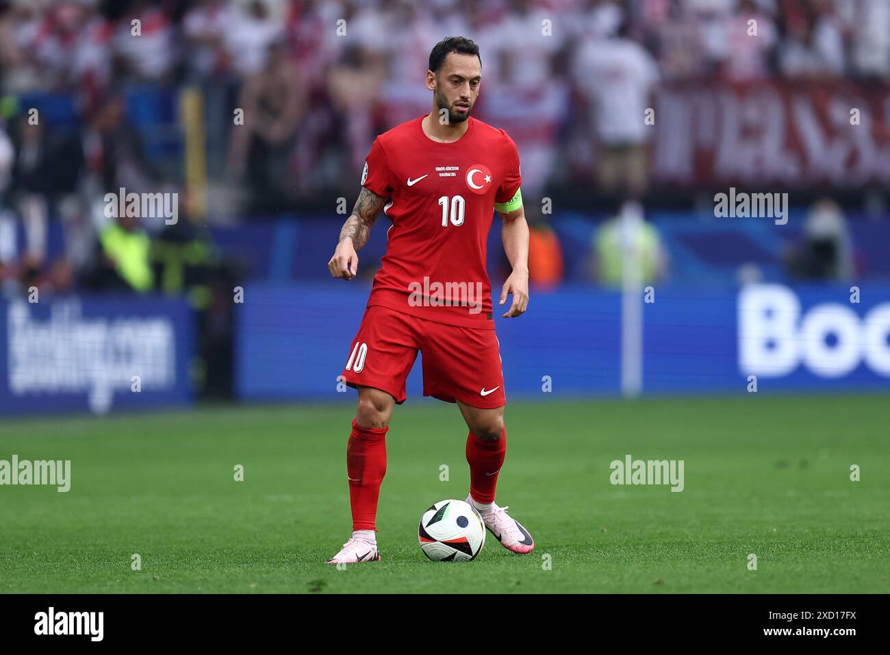 Hakan Calhanoglu of Turkey in action during the Uefa Euro 2024 Group D ...