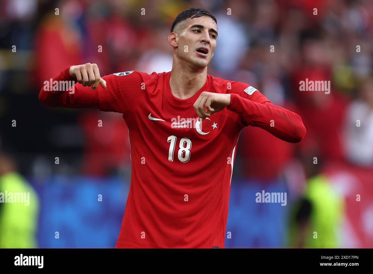 Mert Muldur of Turkey celebrates after scoring a goal during the Uefa ...