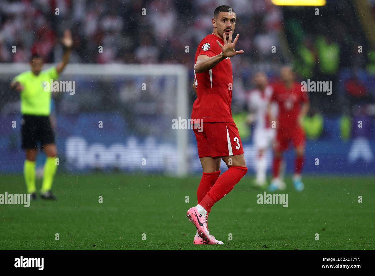 Merih Demiral of Turkey gestures during the Uefa Euro 2024 Group D ...