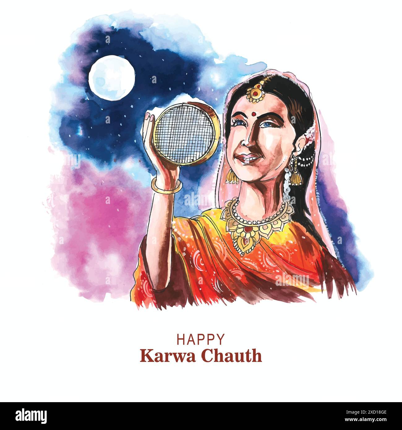 Happy karwa chauth Stock Vector Images - Alamy